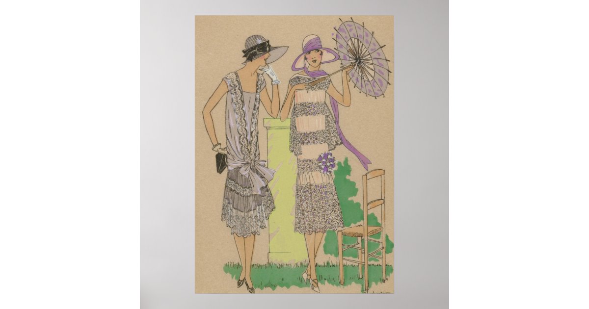 Stylish Spring Flappers, 20's Ladies Poster | Zazzle