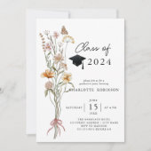 Stylish Spring Wildflower Graduation Party Photo Invitation | Zazzle