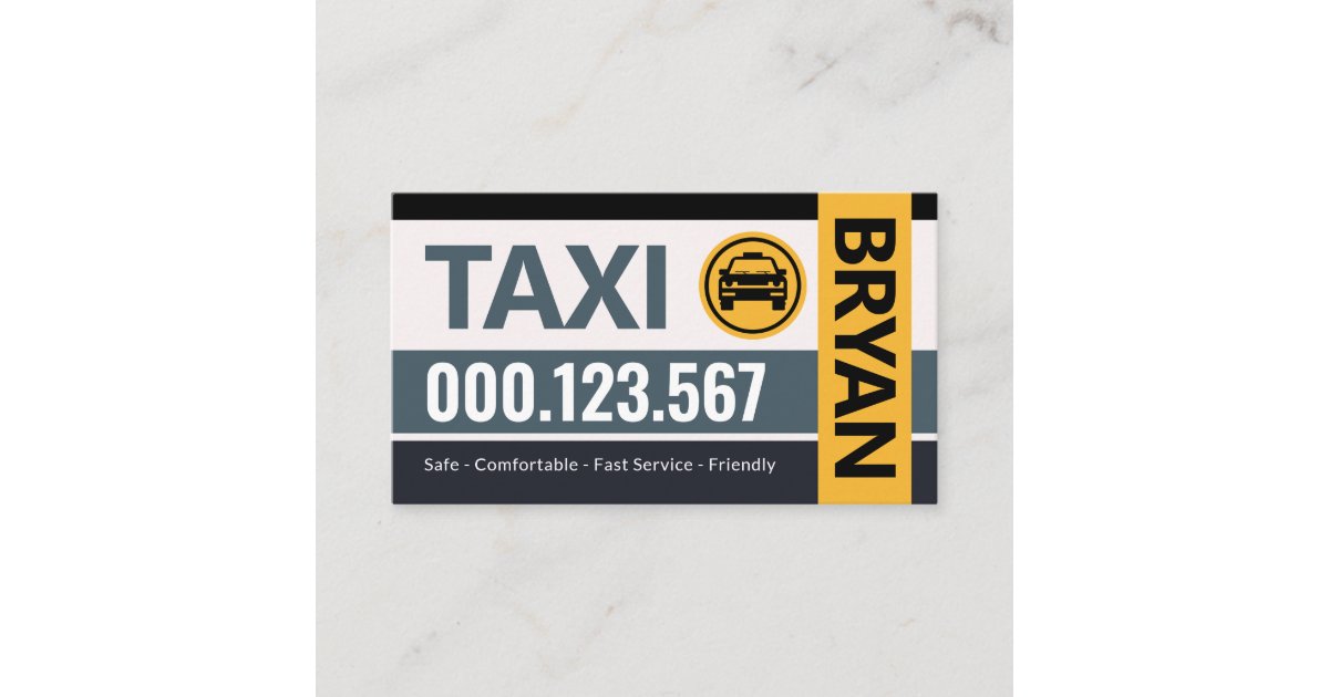 Stylish Stripe Layers Taxi Cab Business Card | Zazzle