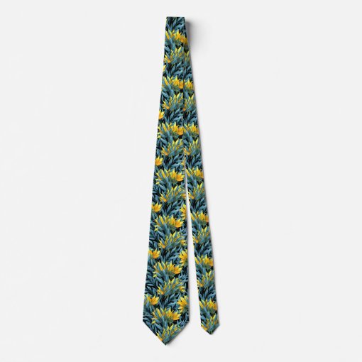 Stylish Sunflower Autumn Floral Pattern Neck Tie | Zazzle