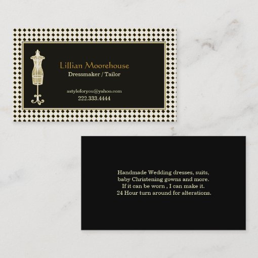 Stylish Tailor Shop Business Card | Zazzle