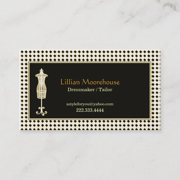 Stylish Tailor Shop Business Card | Zazzle