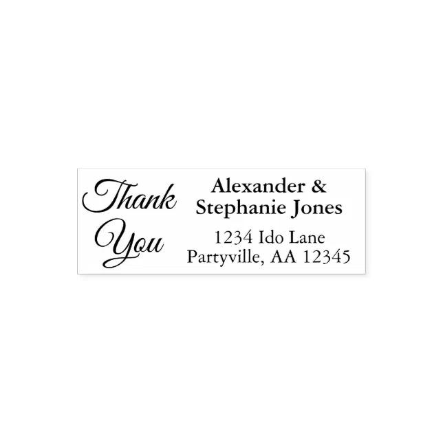 Stylish Thank You Address Self-inking Stamp | Zazzle