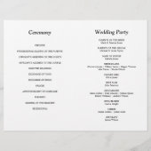 Stylish Traditional Bi-Fold Wedding Program | Zazzle