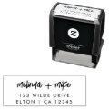 Stylish Trendy Couple | Script Wedding Address Self-inking Stamp | Zazzle
