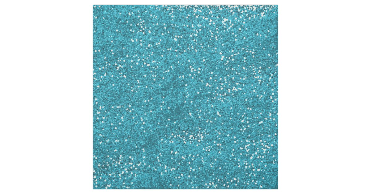 Stylish Turquoise Blue Glitter Fabric | Zazzle