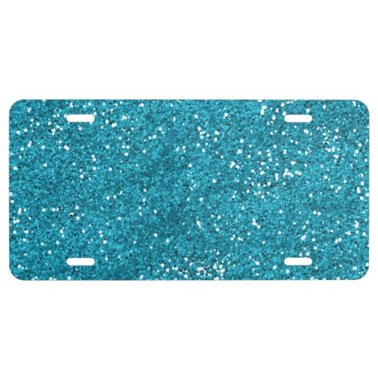 Stylish Turquoise Blue Glitter License Plate | Zazzle.com