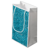Stylish Turquoise Blue Glitter Small Gift Bag | Zazzle