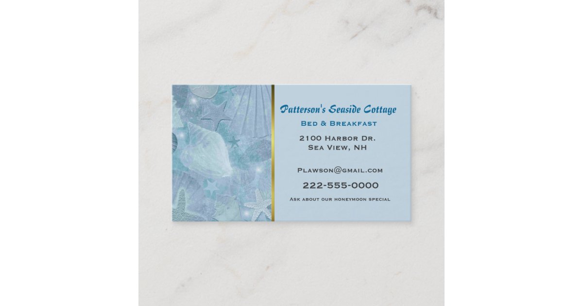 Stylish Turquoise Sea Shell Business Card | Zazzle