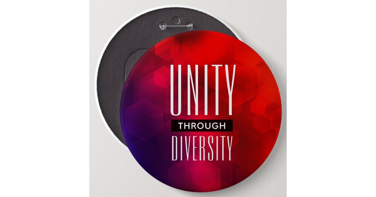 Stylish Unity Through Diversity Button | Zazzle
