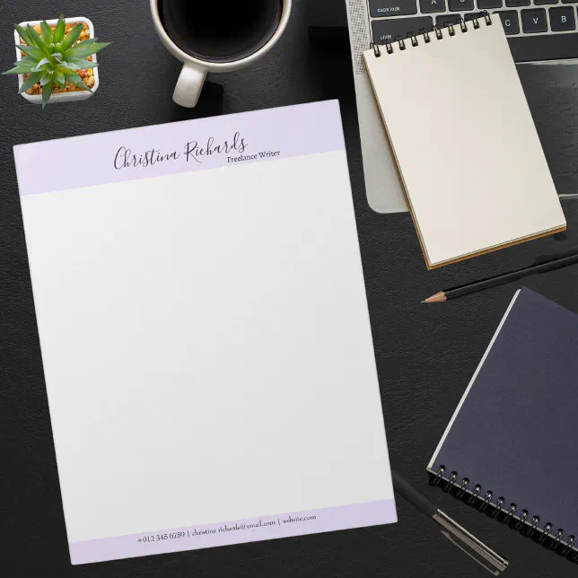 Stylish Violet Minimalist Notepad | Zazzle
