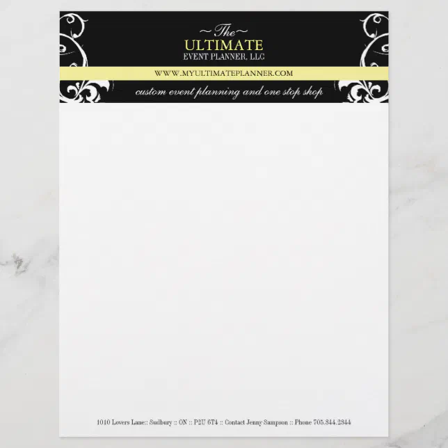 Stylish Wedding Planner Letterhead | Zazzle