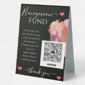 Stylish Wedding Reception Venmo Honeymoon Fund Table Tent Sign | Zazzle