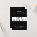Stylish Wedding Ring Security Proposal Card | Zazzle