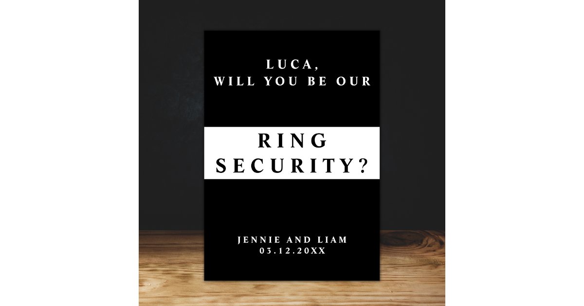 Stylish Wedding Ring Security Proposal Card | Zazzle