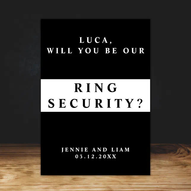 Stylish Wedding Ring Security Proposal Card | Zazzle