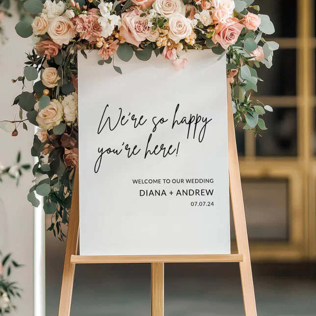 Stylish Welcome Calligraphy Wedding sign | Zazzle
