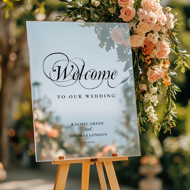Stylish Welcome Calligraphy Wedding sign | Zazzle