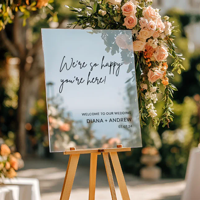 Stylish Welcome Calligraphy Wedding sign | Zazzle
