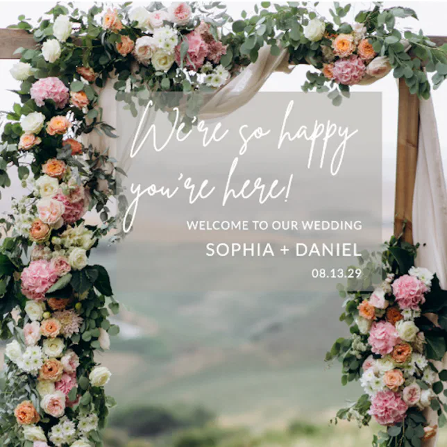 Stylish Welcome Wedding Cling Decal Sign | Zazzle