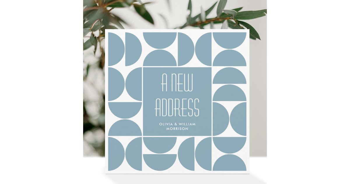 Stylish We've Moved New Home Address Blue Announcement | Zazzle