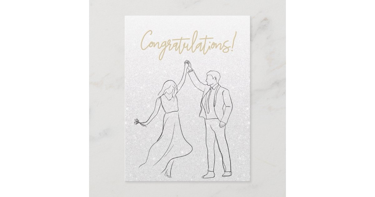 Stylish White Congratulations Wedding Card | Zazzle