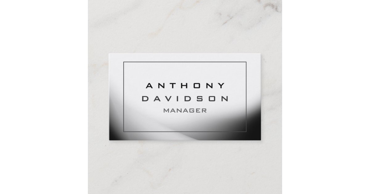 Stylish White Gray Border Pattern Business Card | Zazzle