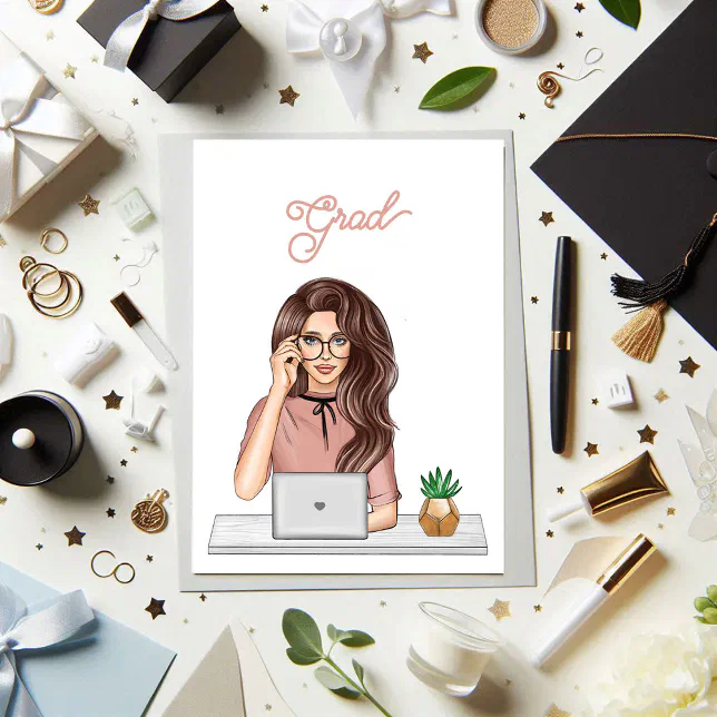 Stylish Woman Modern Graduate Celebration Invitation | Zazzle