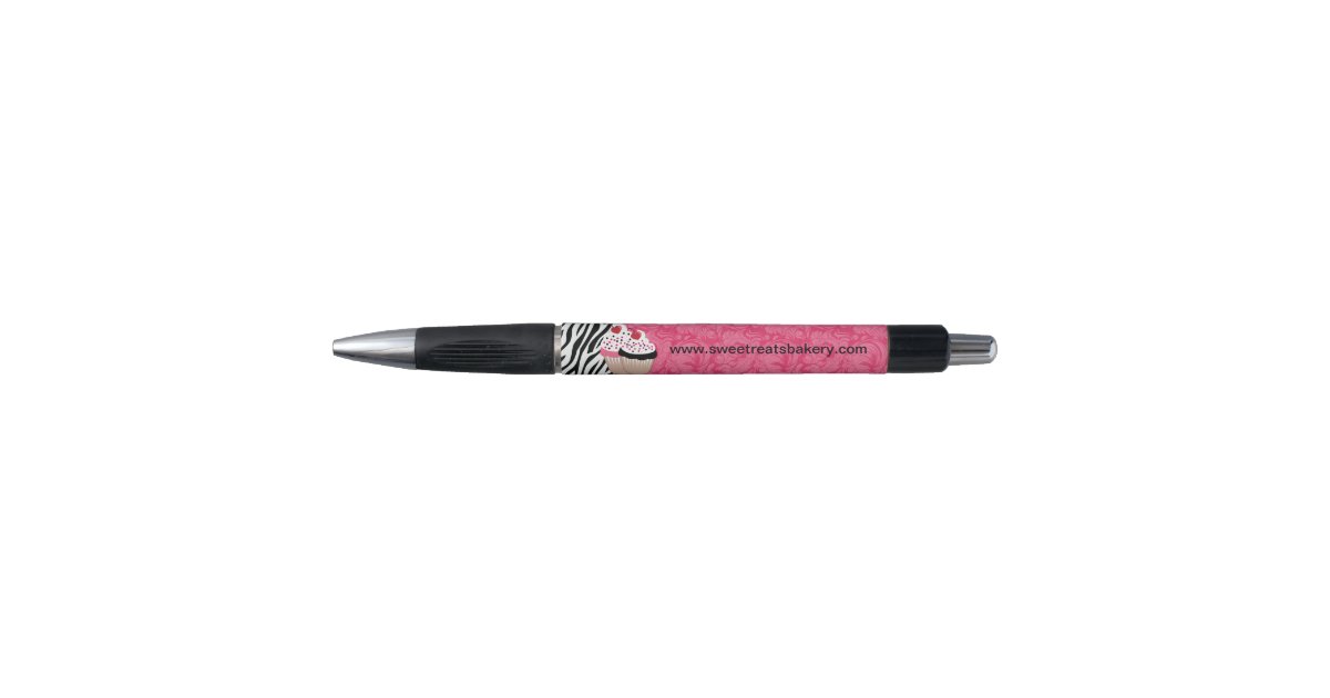 Stylish Zebra Print Bakery Promotional Pens | Zazzle