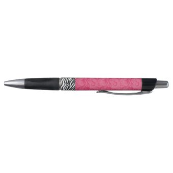 Stylish Zebra Print Bakery Promotional Pens | Zazzle