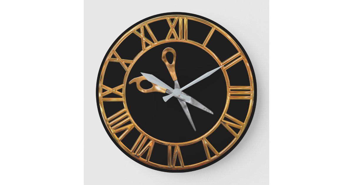 Stylist Gold Large Clock | Zazzle