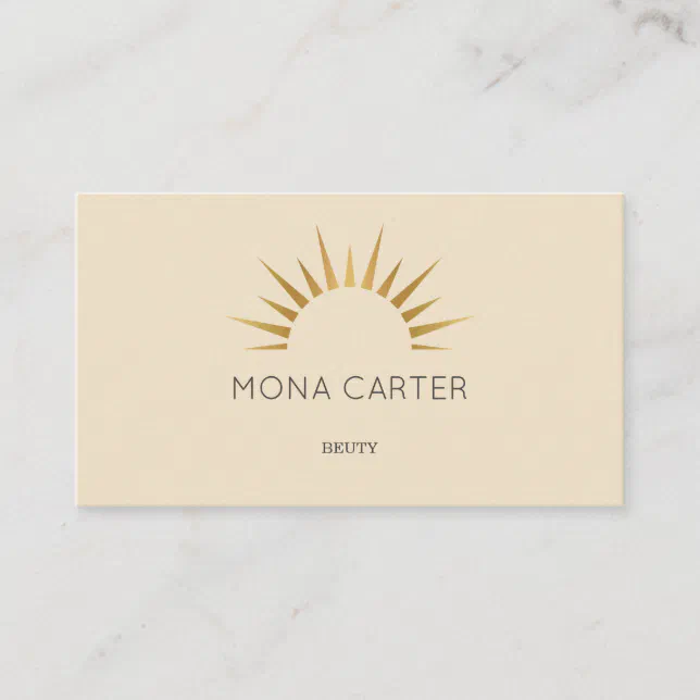 Stylistic art deco sun business card | Zazzle