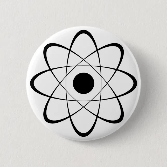 Stylized Atom Symbol Pinback Button | Zazzle