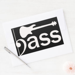 Stylized Bass Guitar Sticker | Zazzle