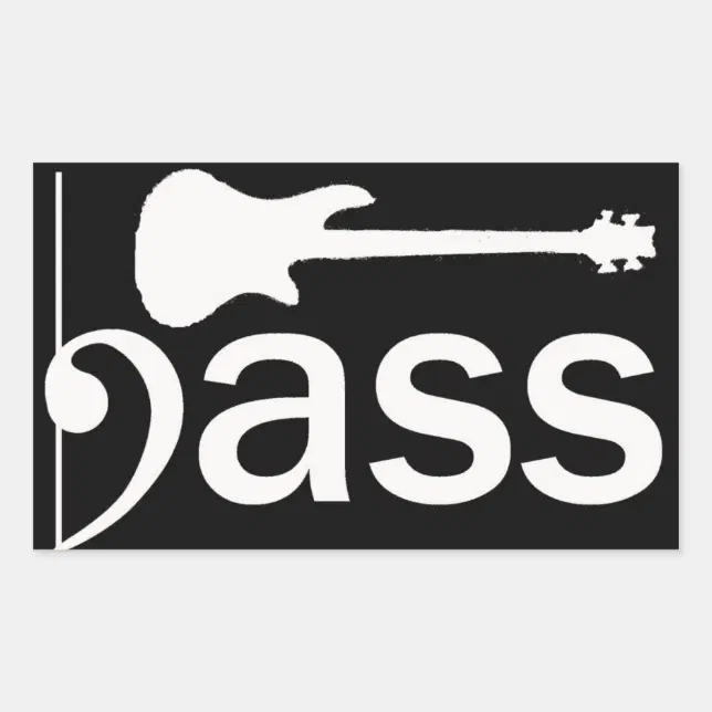 Stylized Bass Guitar Sticker | Zazzle
