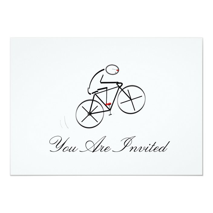 Stylized Bicyclist Design Invitation | Zazzle.com