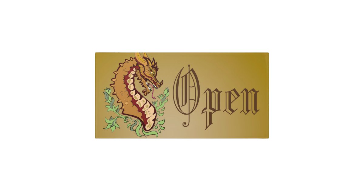 Stylized Dragon Door Sign | Zazzle
