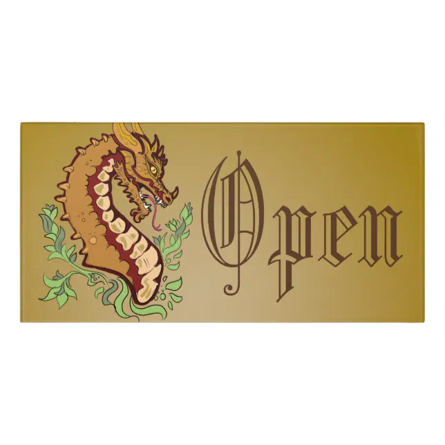 Stylized Dragon Door Sign | Zazzle