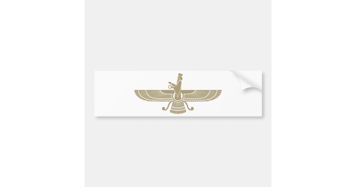 Stylized Faravahar Bumper Sticker | Zazzle