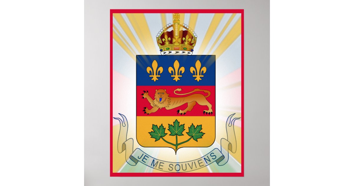 Stylized Quebec Coat of Arms Poster | Zazzle