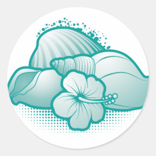 Blue Sea Shell Stickers | Zazzle