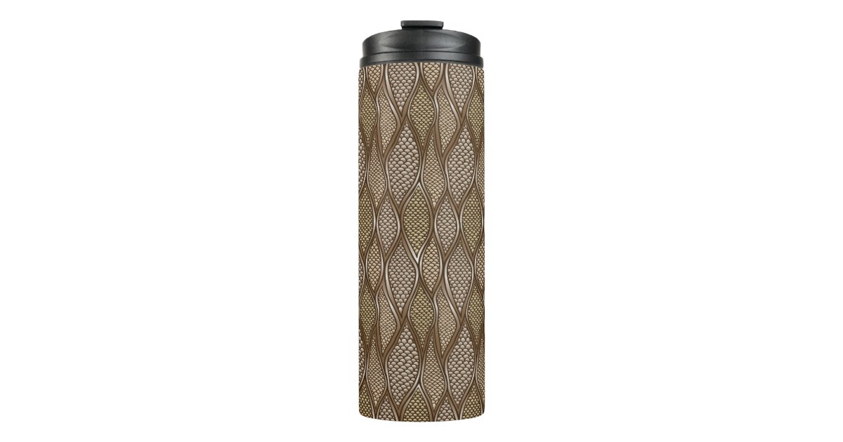 Stylized snake skin thermal tumbler | Zazzle