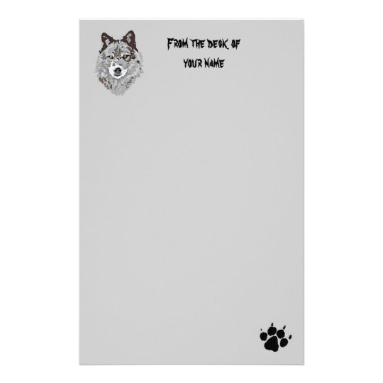 Stylized Wolf Head Stationary Stationery | Zazzle.com