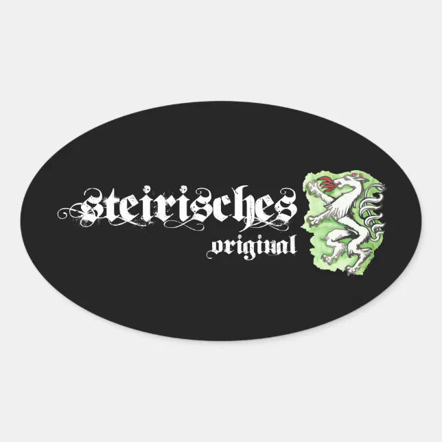 Styrian Original Aquarell Styria Coat of arms Oval Sticker | Zazzle