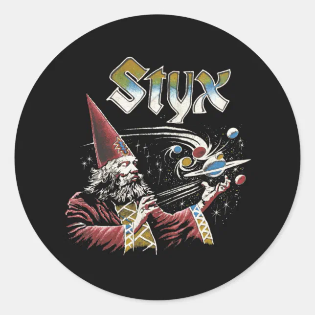STYX Band Retro 70s Tribute Icons Classic Round Sticker | Zazzle