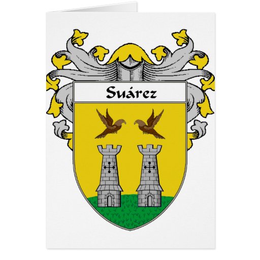 Suarez Coat of Arms/Family Crest (Mantled) Card | Zazzle