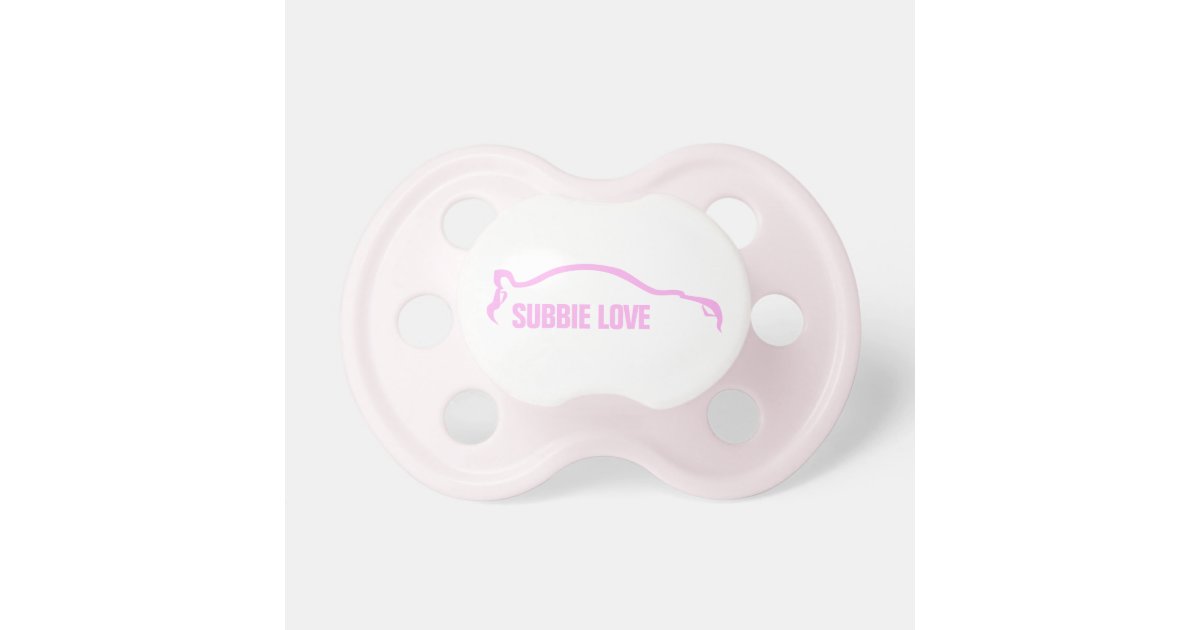 Subbie Love - STI Pink sihouette logo Pacifier | Zazzle
