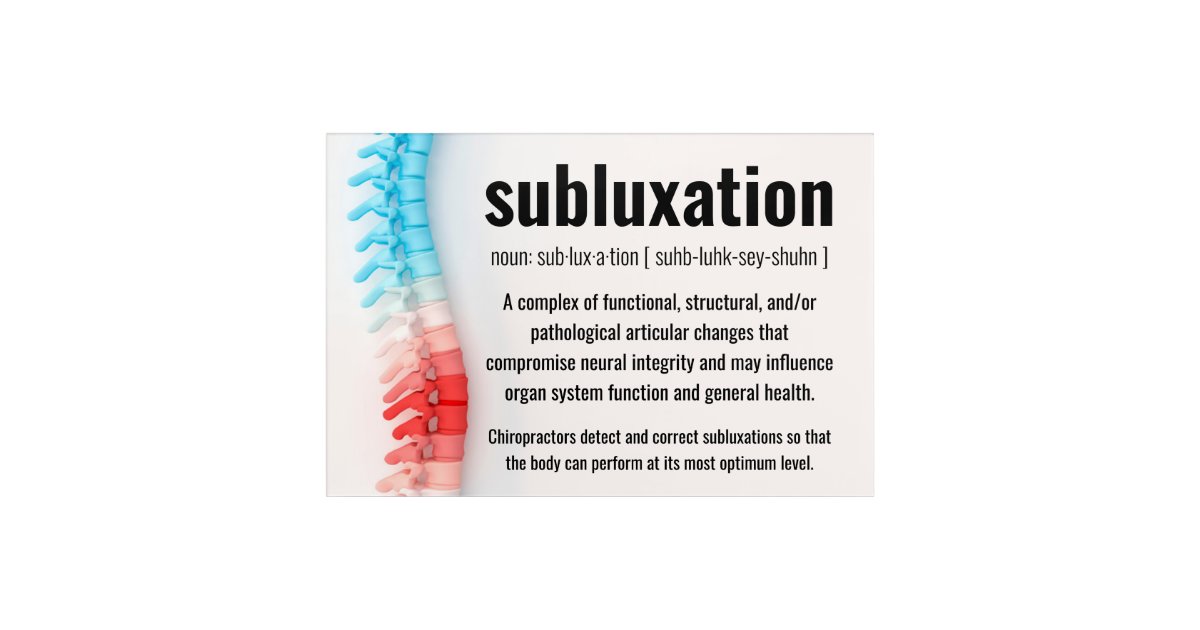 Subluxation Definition Chiropractic Acrylic Print | Zazzle