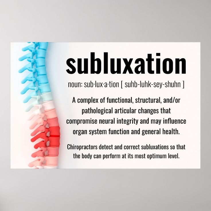 Subluxation Definition Chiropractic Poster | Zazzle