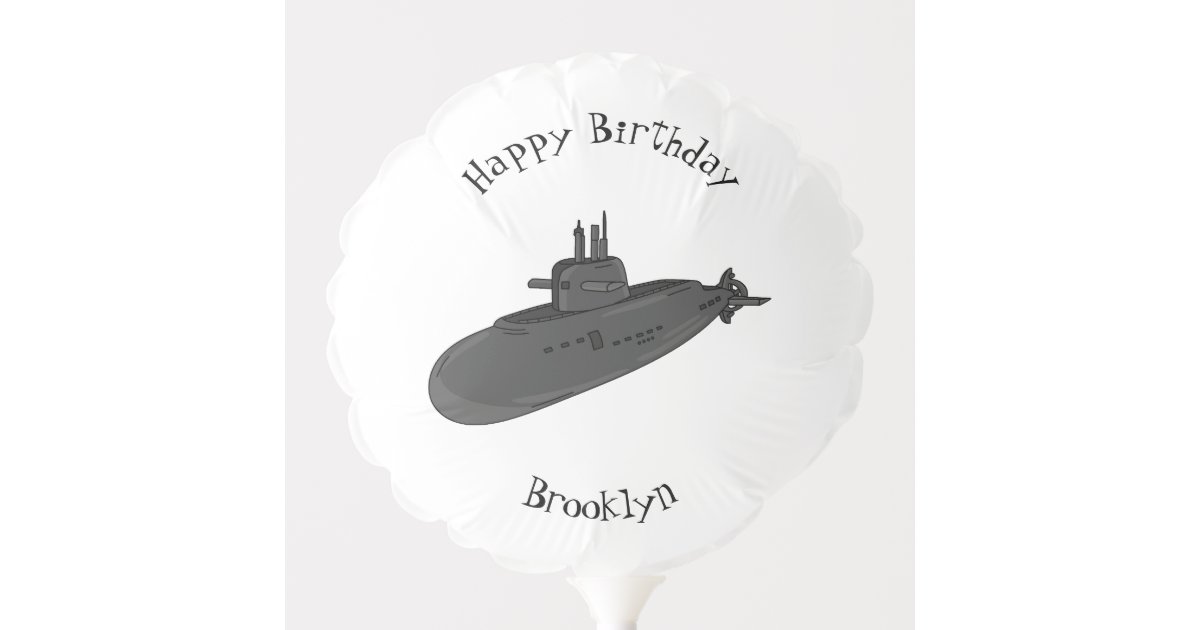 Submarine cartoon illustration balloon | Zazzle